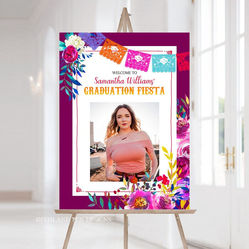 Graduation Fiesta Welcome Sign Photo Poster Printable - Etsy
