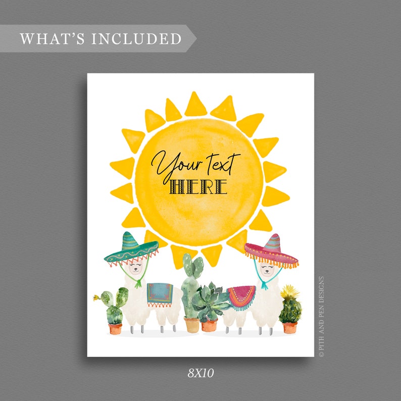 Printable Fiesta Llama Party Signs DIY Birthday Party - Etsy