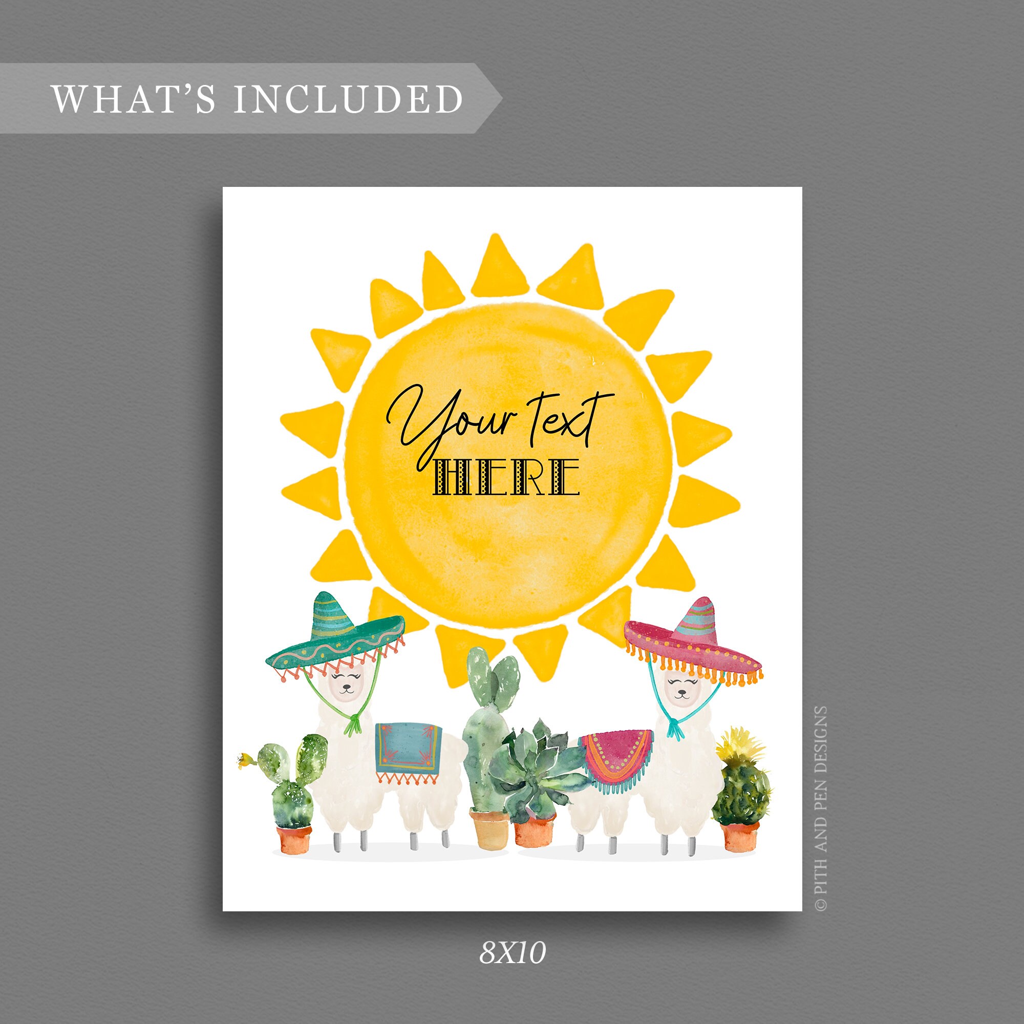 Printable Fiesta Llama Party Signs, DIY Birthday Party, Printable Party ...