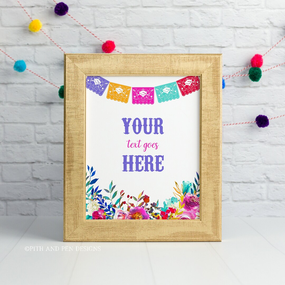 Printable Custom Graduation Fiesta Signs, DIY Graduation Party ...