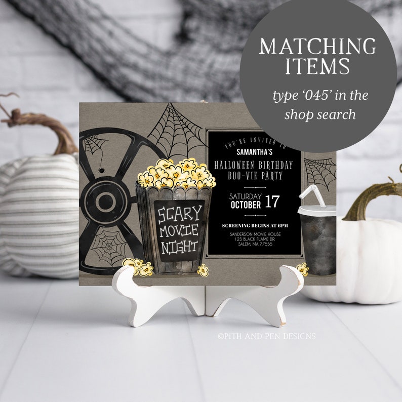 Scary Movie Night Welcome Sign Halloween Party Printable - Etsy