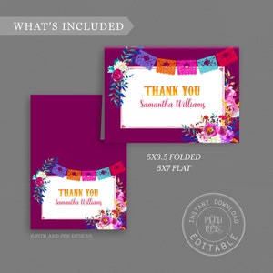 Fiesta Thank You Card Template, Printable Graduation Fiesta, Instant ...