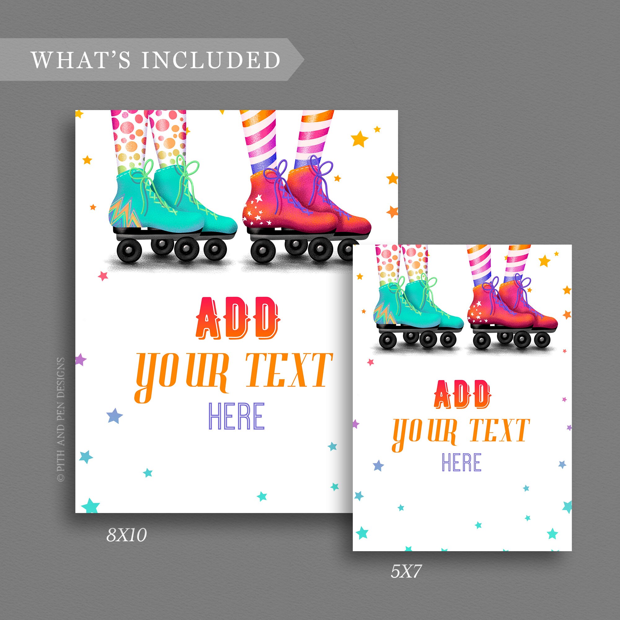 Printable Roller Skating Party Signs DIY Birthday Party - Etsy
