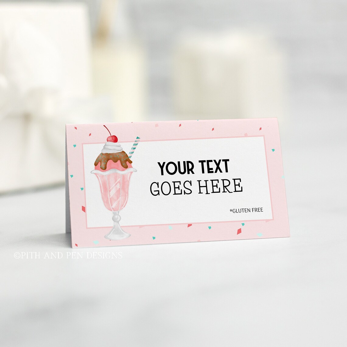 Ice Cream Party Food Label Editable Party Printable Instant - Etsy