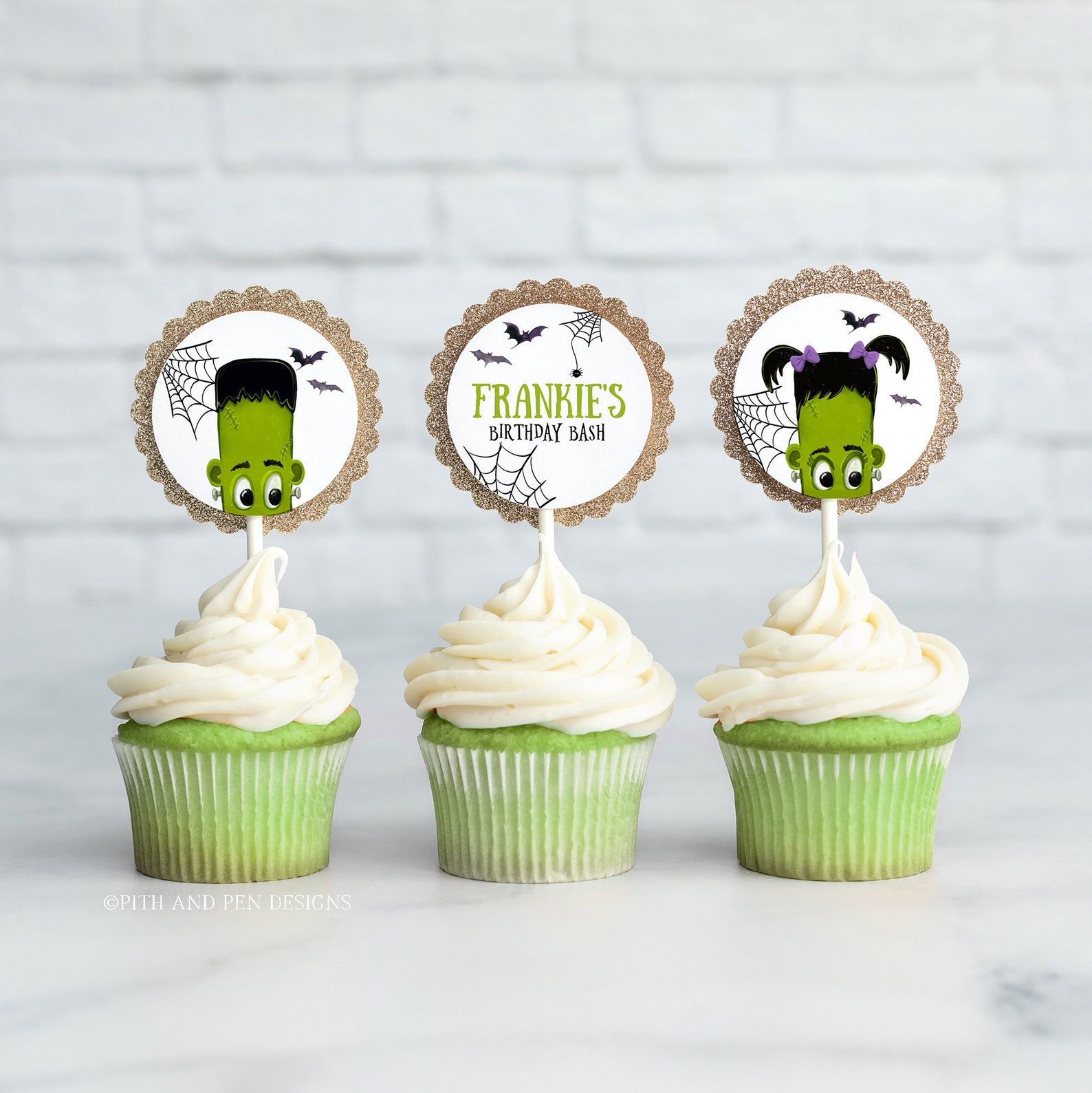 Frankenstein Cupcake Toppers Printable Party Favor Tags - Etsy