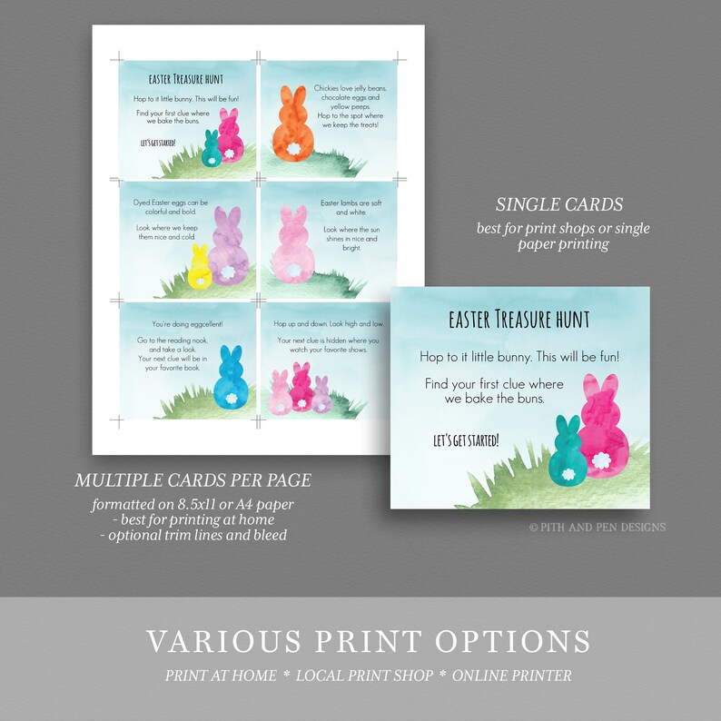 Editable Easter Treasure Hunt Cards Bunny Peeps Scavenger - Etsy
