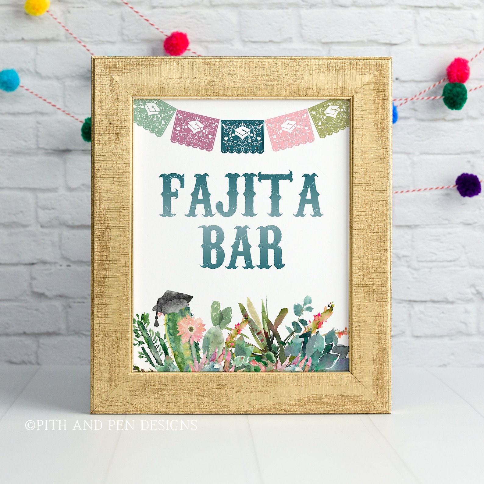 Graduation Fiesta Party Sign Printable Fajita Bar Party Sign - Etsy