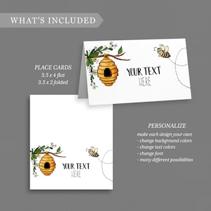 Honey Bee Food Label Template, EDITABLE Tag, DIY Party Printable ...