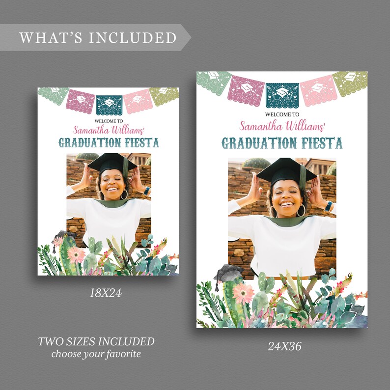Graduation Fiesta Welcome Sign Photo Party Poster Printable - Etsy