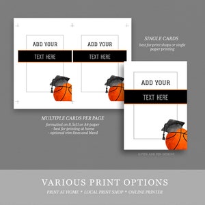 Printable Basketball Graduation Signs | Sports Theme Grad Party - Corjl ...
