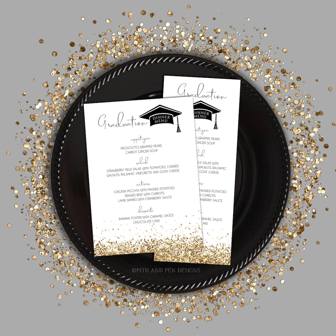 Graduation Dinner Menu, Printable Dinner Menu, Instant Download ...