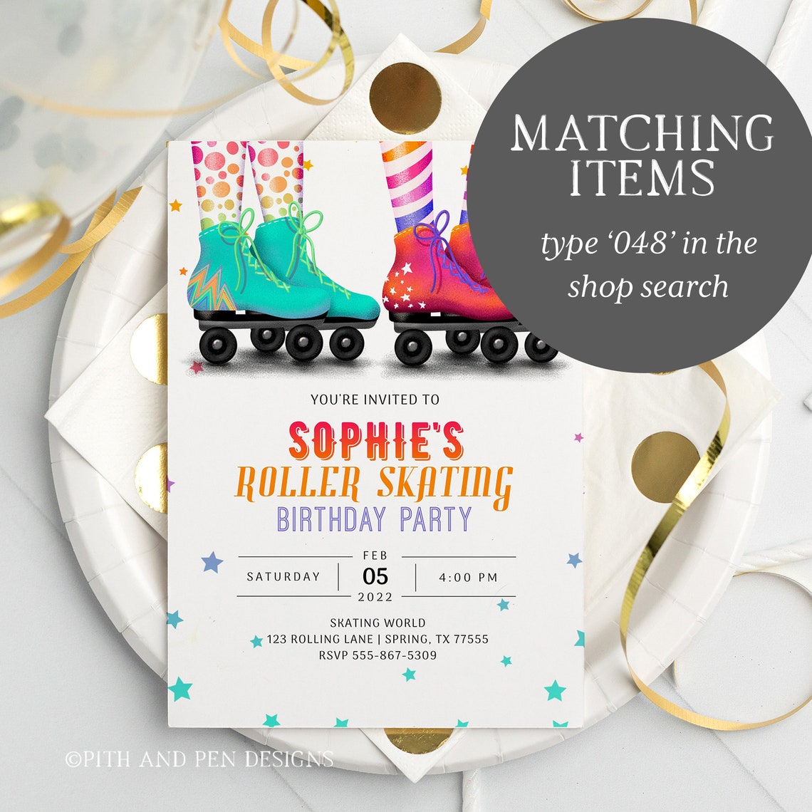 Printable Roller Skating Party Signs DIY Birthday Party | Etsy
