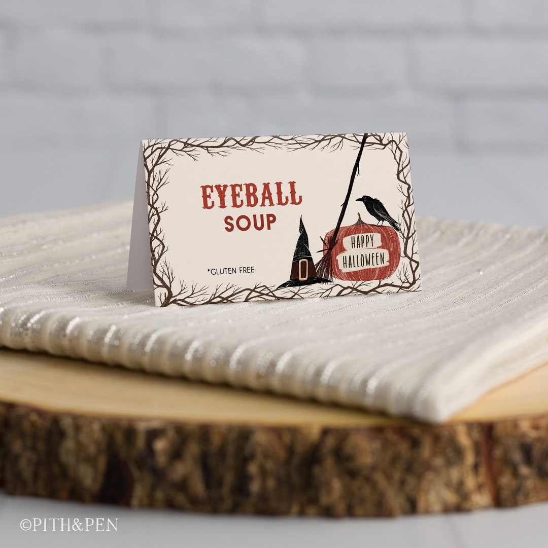 Halloween Party Food Label, Printable Pumpkin Buffet Card, Instant ...