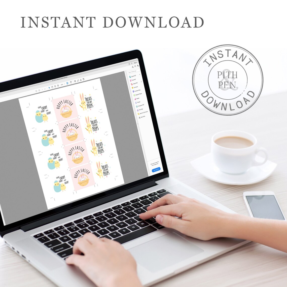 Easter Cupcake Toppers, Printable Easter Templates, Instant Download ...