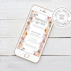 Digital Mother's Spa Day Invitation, Mother's Day Event, Instant ...