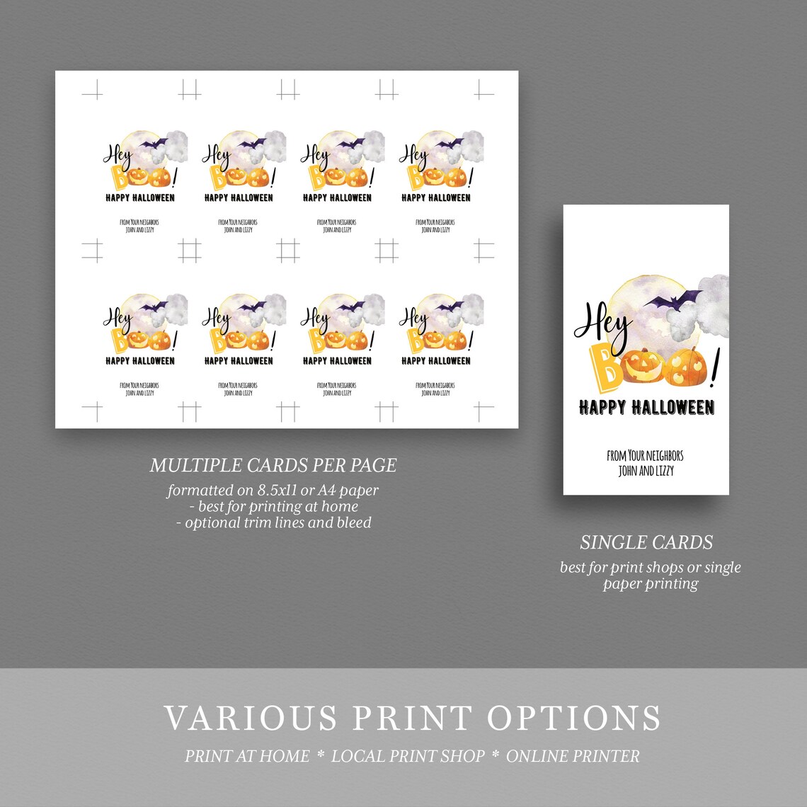 Hey Boo Halloween Gift Tag EDITABLE Treat Bag Label - Etsy