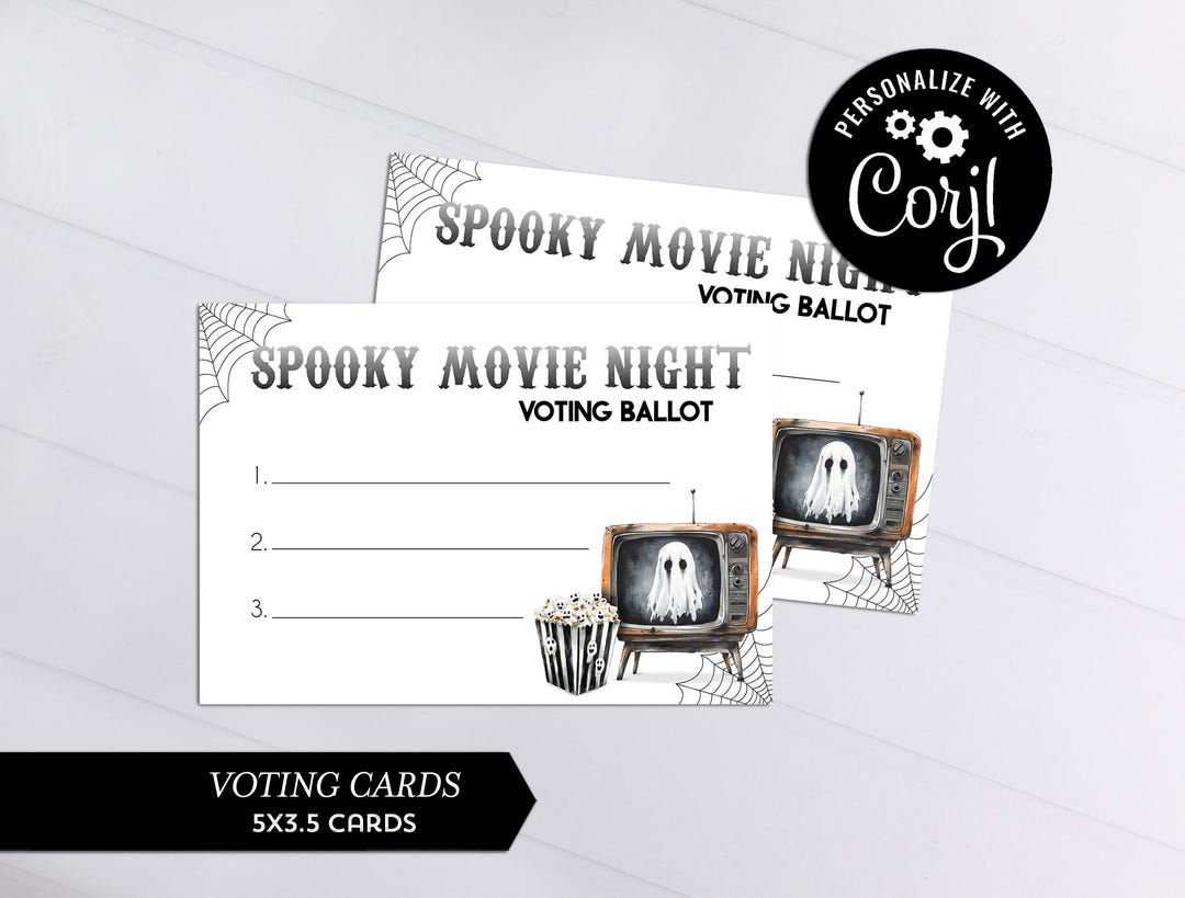 Halloween Spooky Movie Voting Card | Ballot for Movie Choice | Editable ...