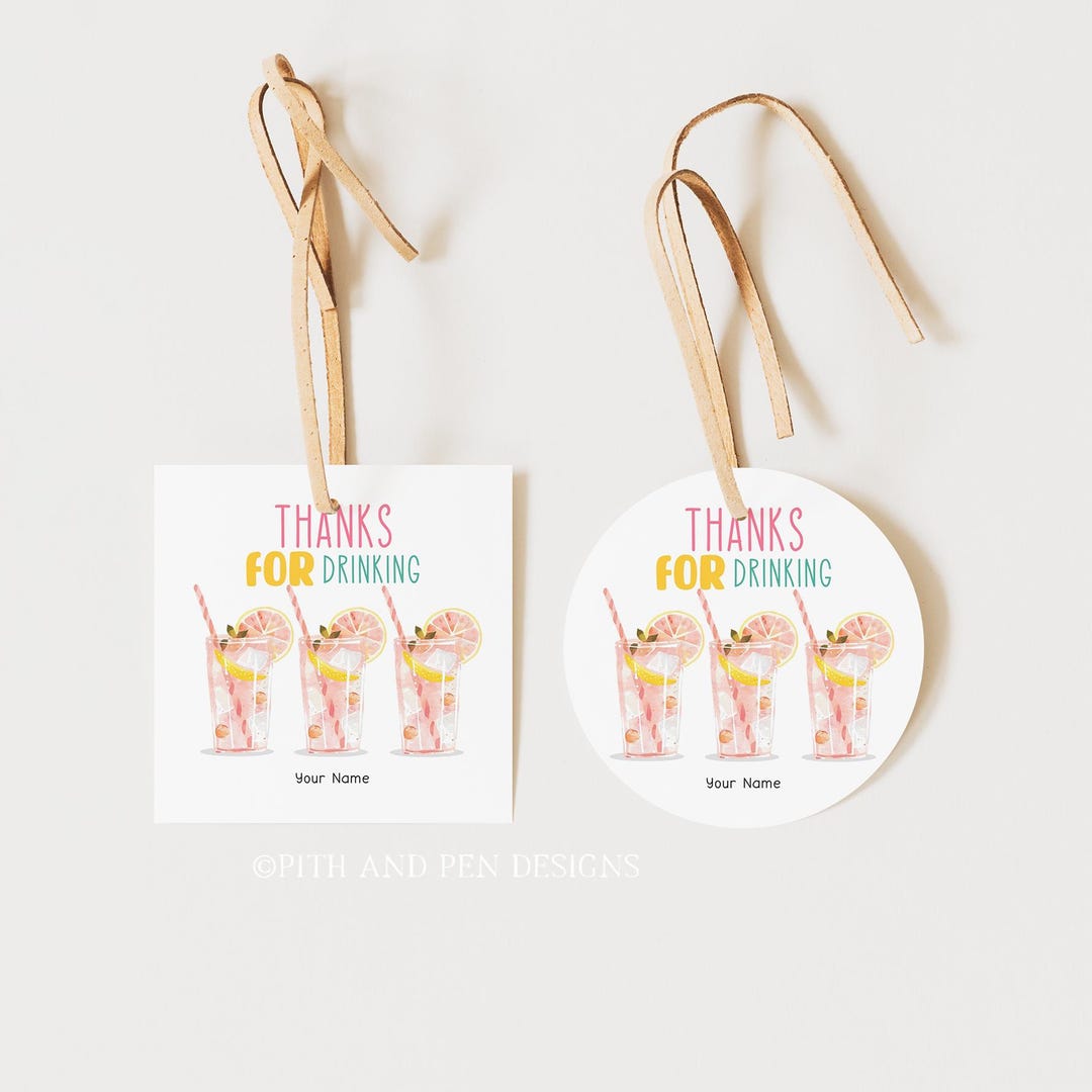 Beach Party Gift Tag, Adult Drink Favors Tag, Instant Download, Corjl ...
