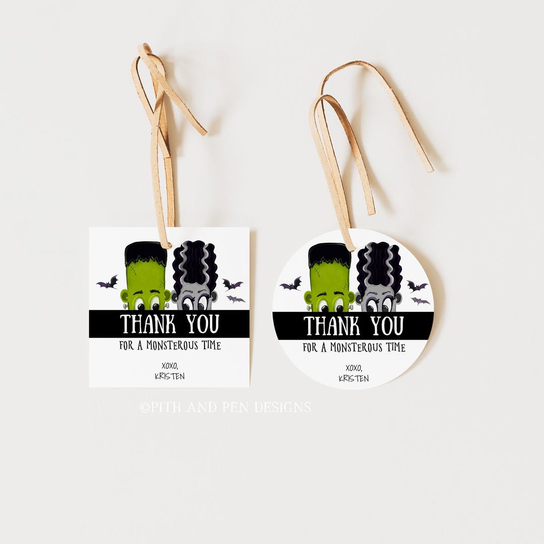 Frankenstein Gift Tag | Monster Baby Shower | Printable and Editable ...