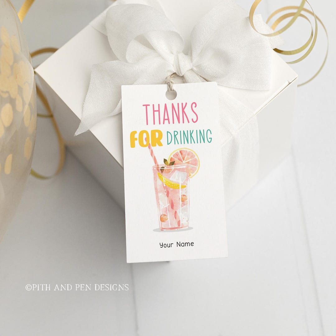 Beach Party Gift Tag, Pool Party Favor, Instant Download, Corjl #086 ...