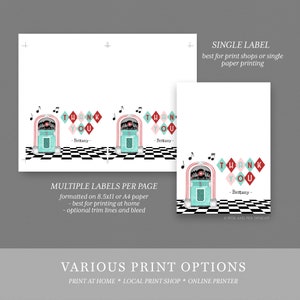 50's Sock Hop Thank You Card, Printable Card, Instant Download, Corjl ...