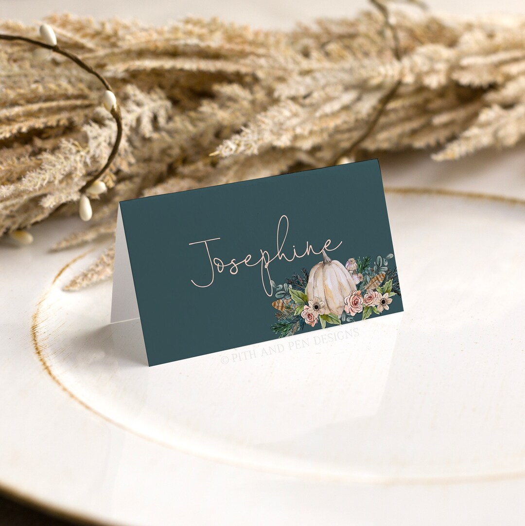 Editable Thanksgiving Place Card Template, EDITABLE Name Tag, Instant ...