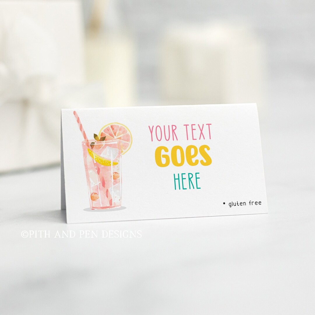 Beach Cocktail Party Food Label, Palm Tree Printable, Instant Download ...