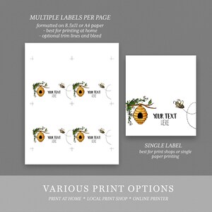 Honey Bee Food Label Template, EDITABLE Tag, DIY Party Printable ...