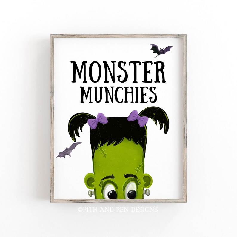 Frankenstein Monster Munchies Sign Monster Birthday Party - Etsy