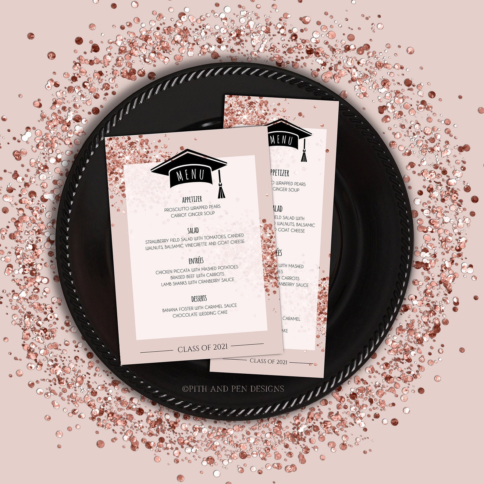 Graduation Dinner Menu Printable Dinner Menu Instant - Etsy