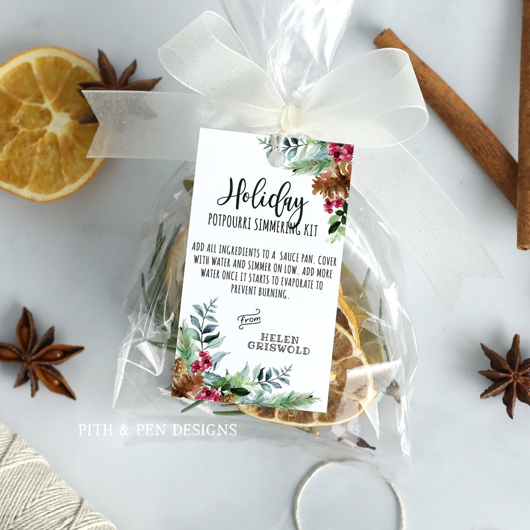 Stovetop Potpourri Gift Tag, EDITABLE December Scent Label, Instant ...