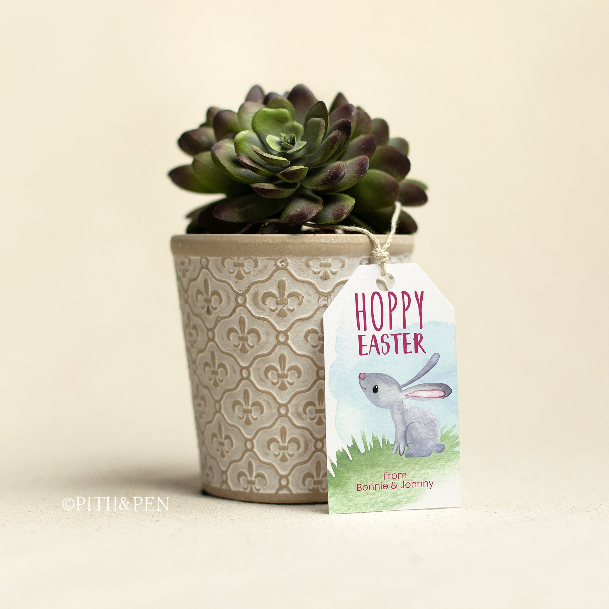 Easter Bunny Gift Tag Editable Gift Tag Printable Instant - Etsy