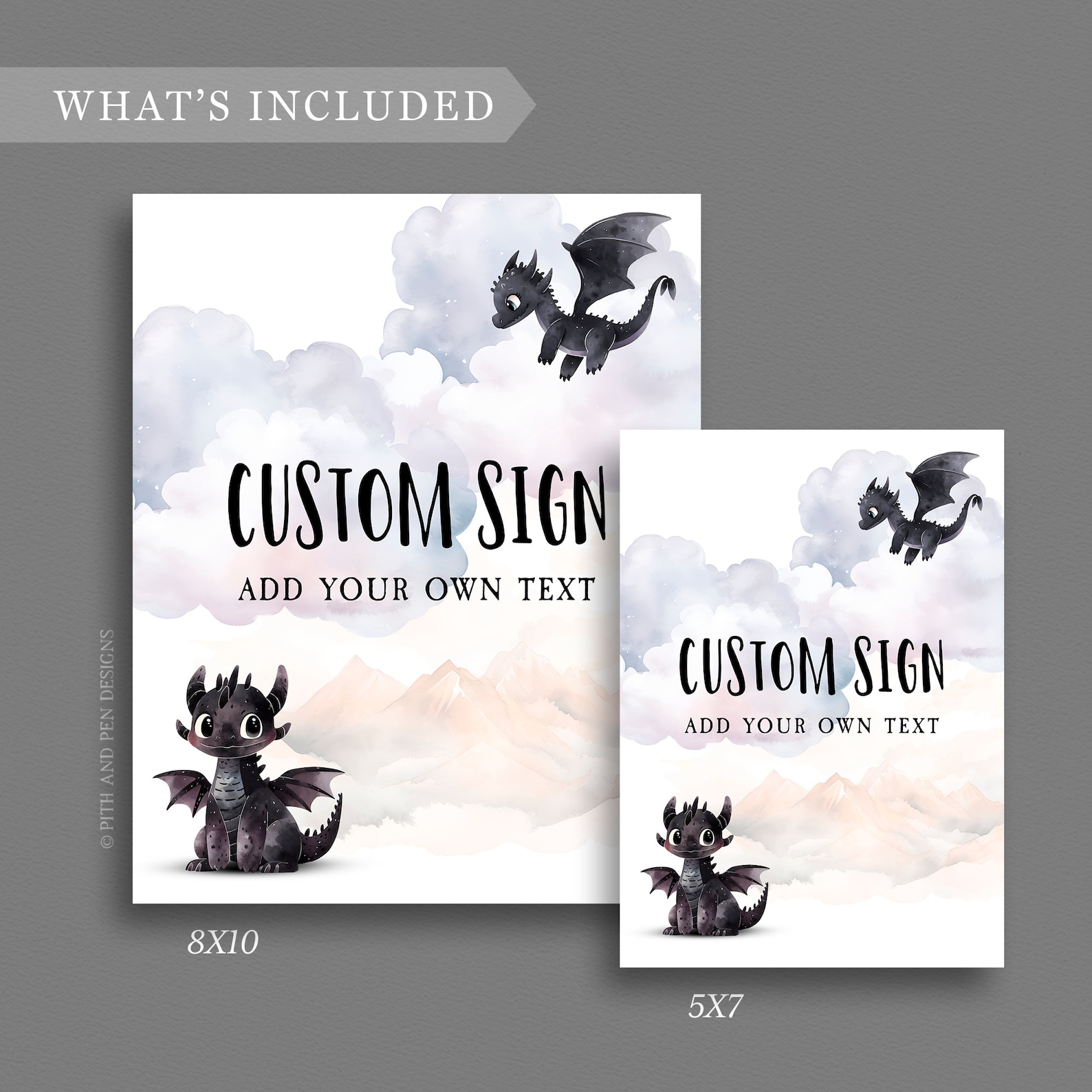 Dragon Party Signs, DIY Birthday Party, Printable Party Decor, Corjl ...