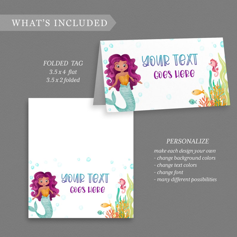 Mermaid Party Food Label, Under the Sea Printable, Instant Download ...