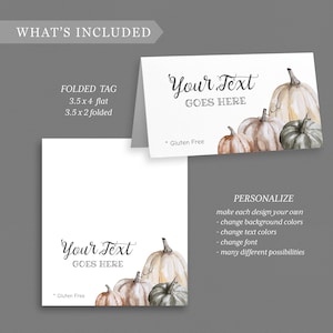 Printable Food Labels, Editable Thanksgiving Pumpkins, Instant Download ...