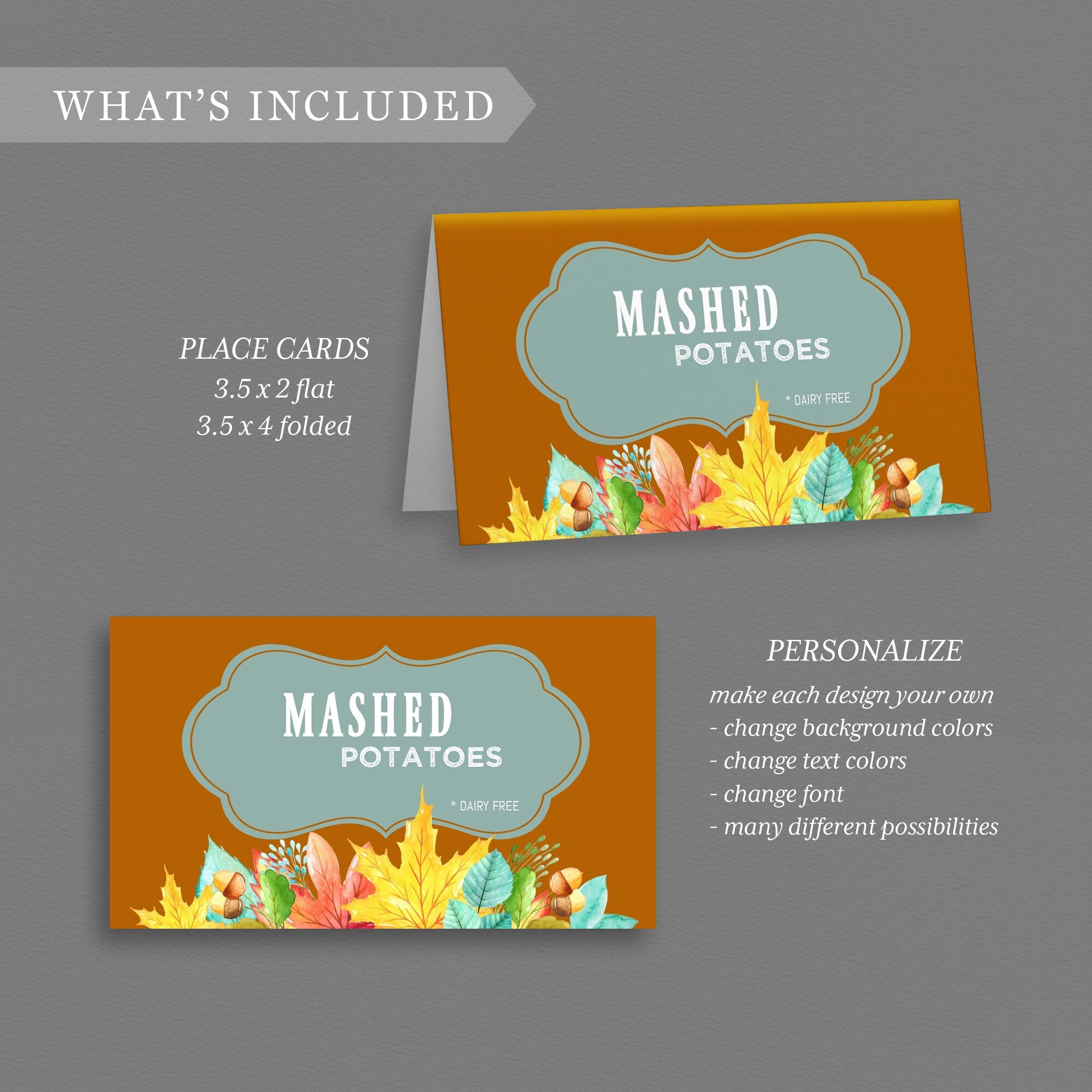 Editable Thanksgiving Food Label Template EDITABLE Tag DIY - Etsy Canada