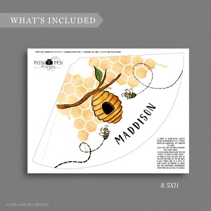 Editable Honey Bee Party Hat, DIY Birthday Party, Printable Party Decor ...