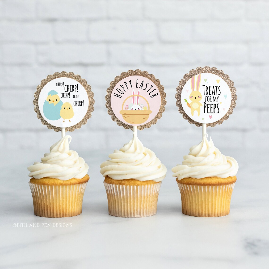 Easter Cupcake Toppers, Printable Easter Templates, Instant Download ...