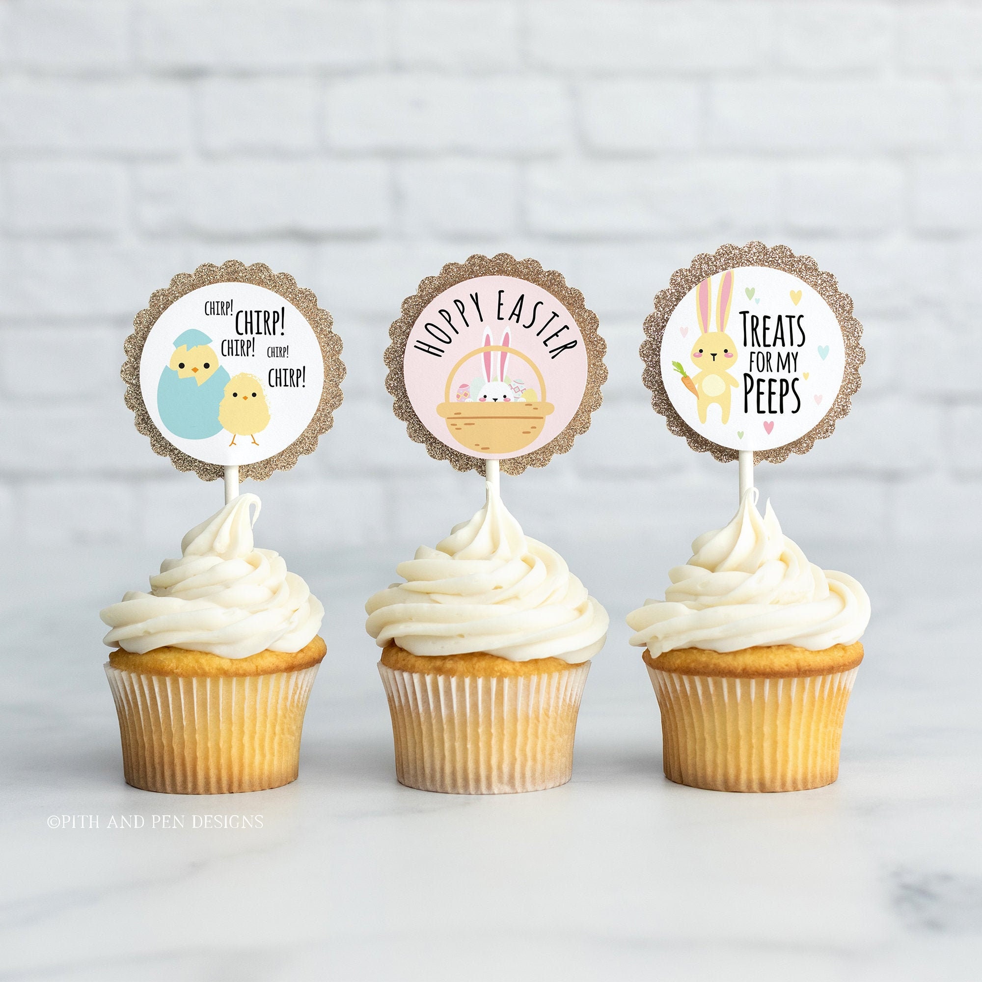 Easter Cupcake Toppers Printable Easter Templates Instant - Etsy