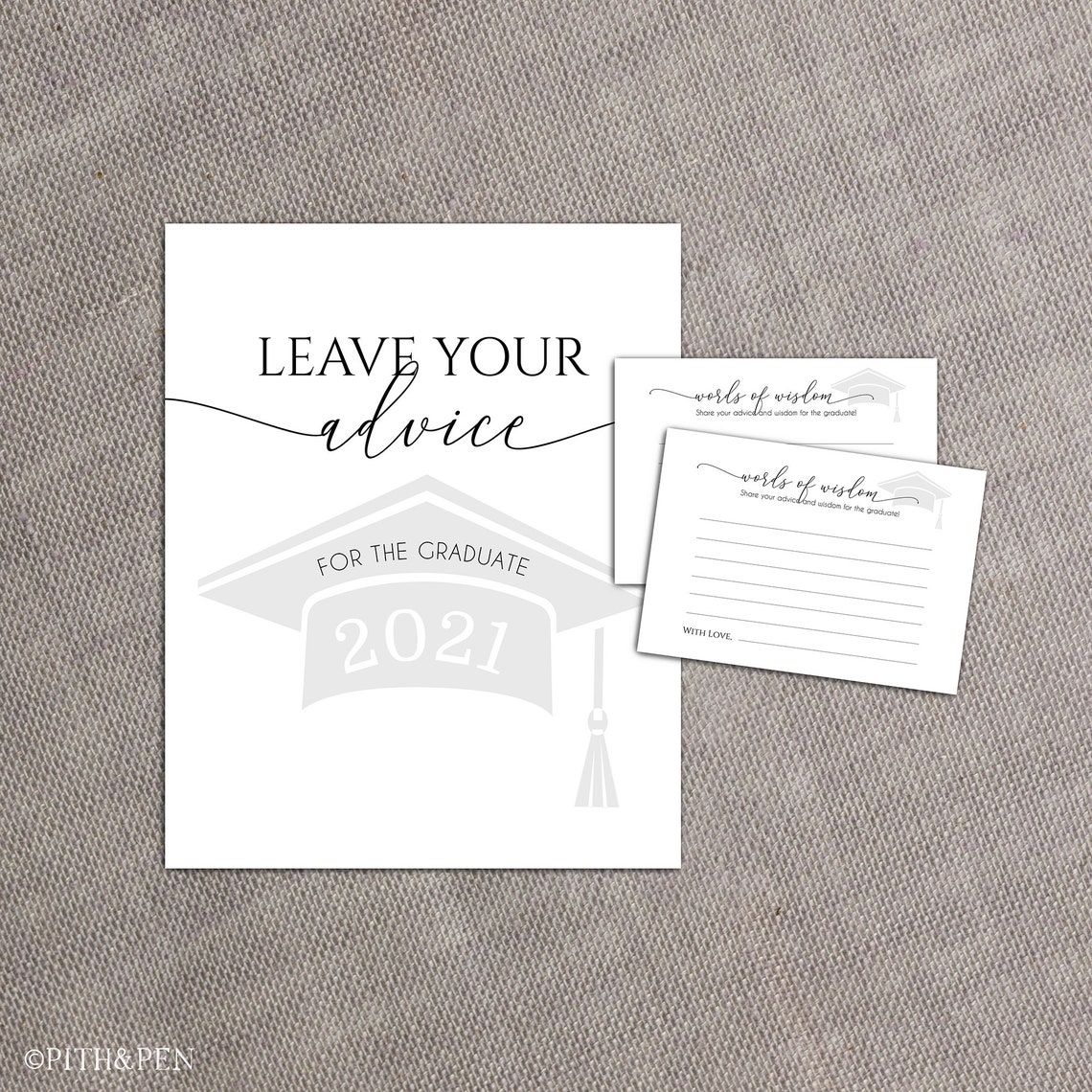 Graduation Advice Cards and Sign DIY Graduation Party - Etsy