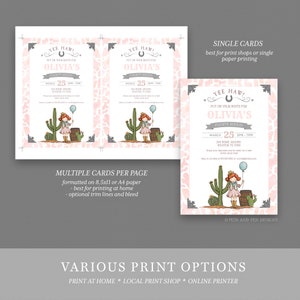 Cowgirl Birthday Invitation, Ranch and Rodeo, Farm Birthday, Instant ...