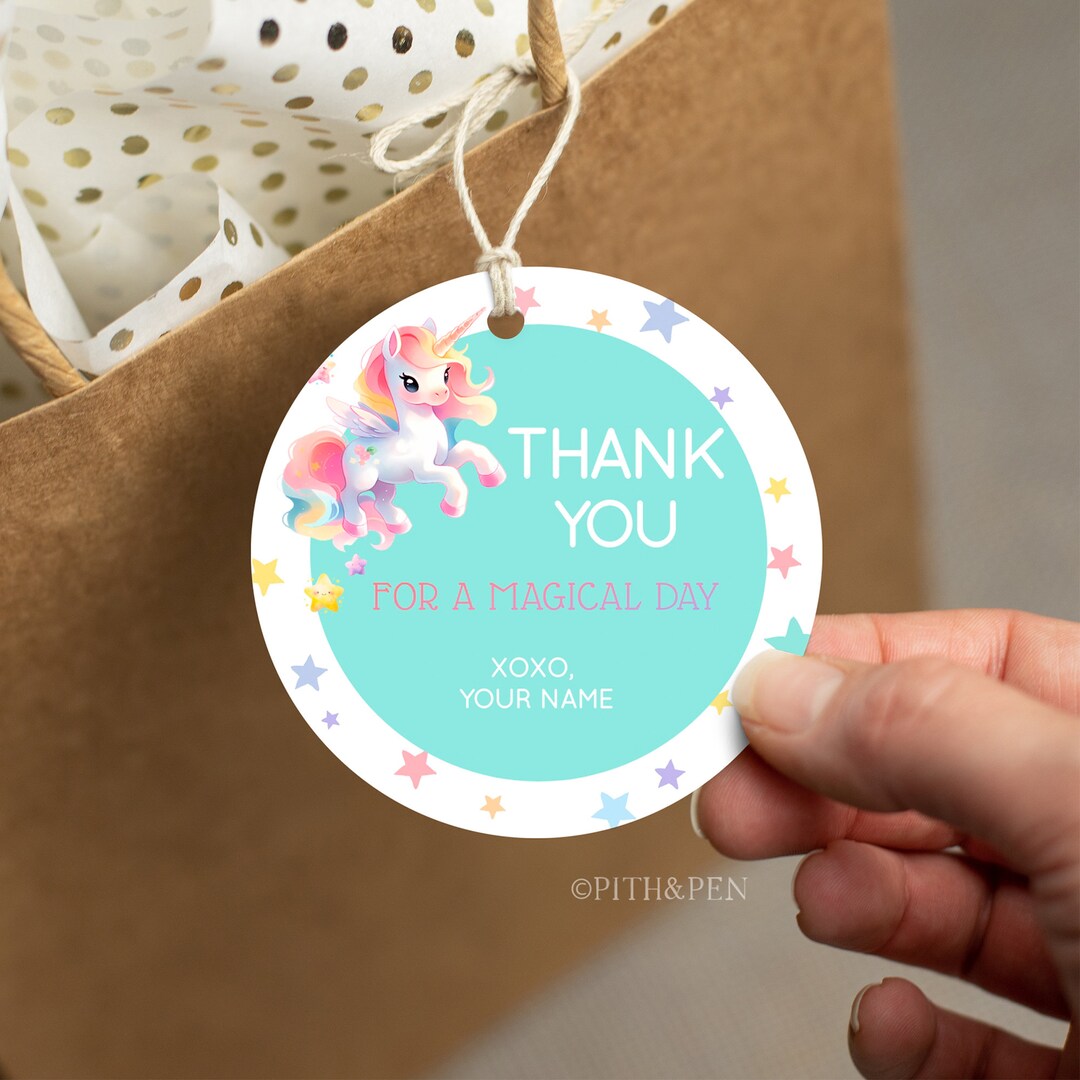 Unicorn Party Gift Tag, Printable Party Favor Tag, Instant Download ...