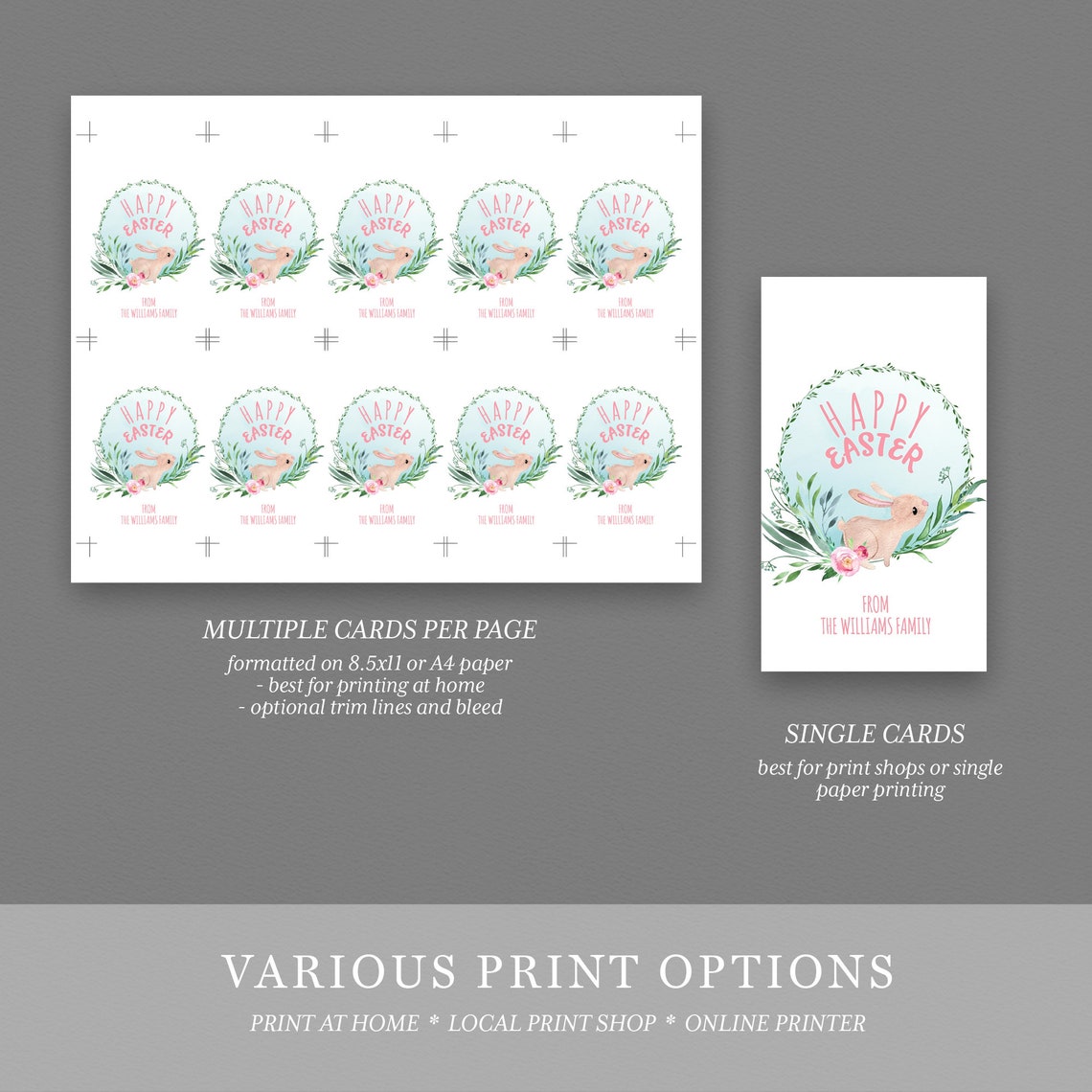 Easter Bunny Gift Tag Editable Gift Tag Printable Instant - Etsy