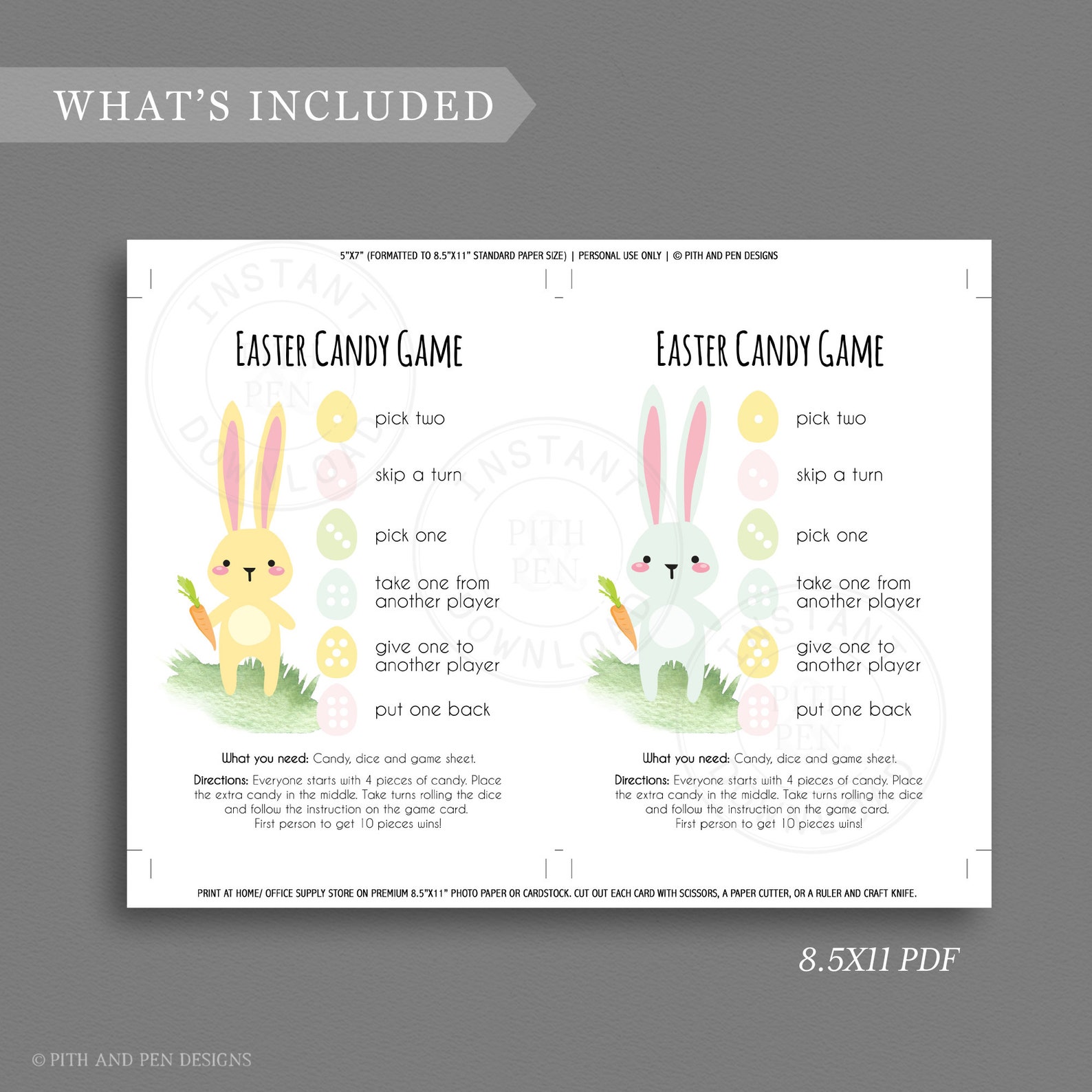 Easter Kids Candy Game Easter Activity Printable Template - Etsy