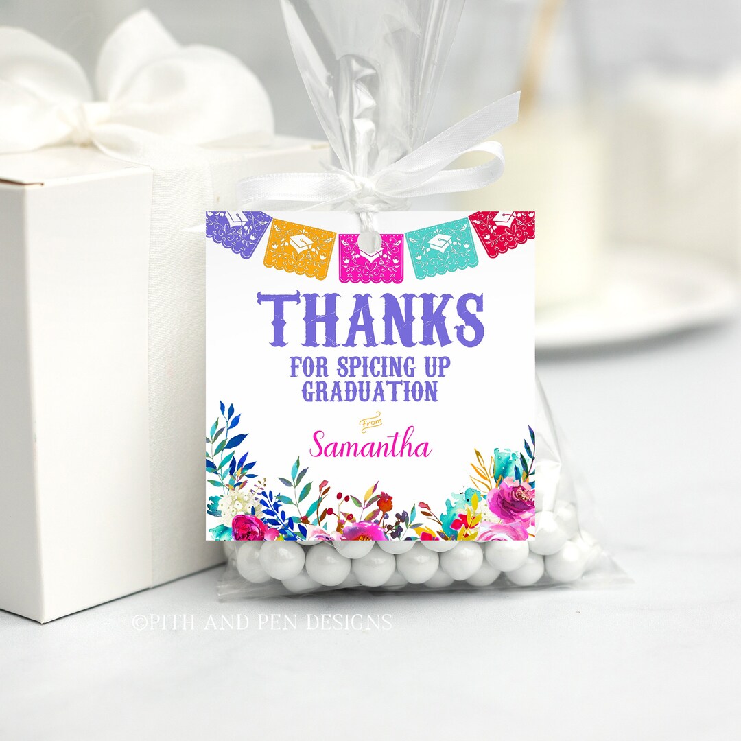 Fiesta Thank You Gift Tag, Printable Gift Tag, Instant Download, Corjl ...