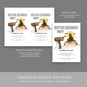 Editable Halloween Party Invitation, Haunted House Halloween, Corjl ...