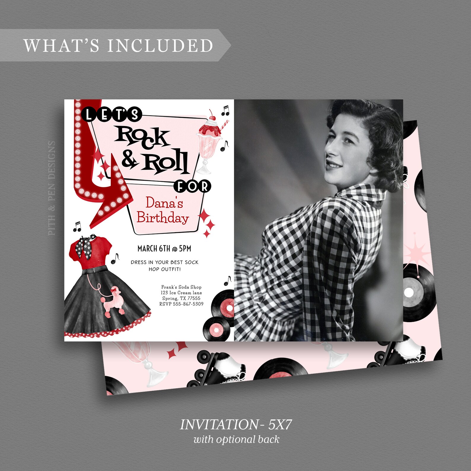 50's Sock-hop Birthday Party Invitation Printable Sock - Etsy