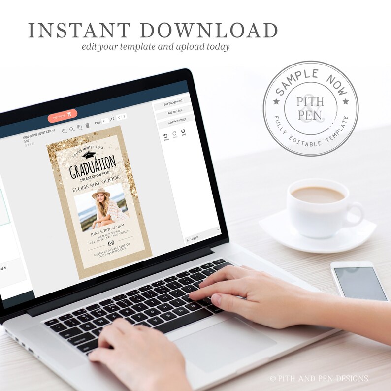 Digital Graduation Party Invitation DIY Electronic Grad - Etsy