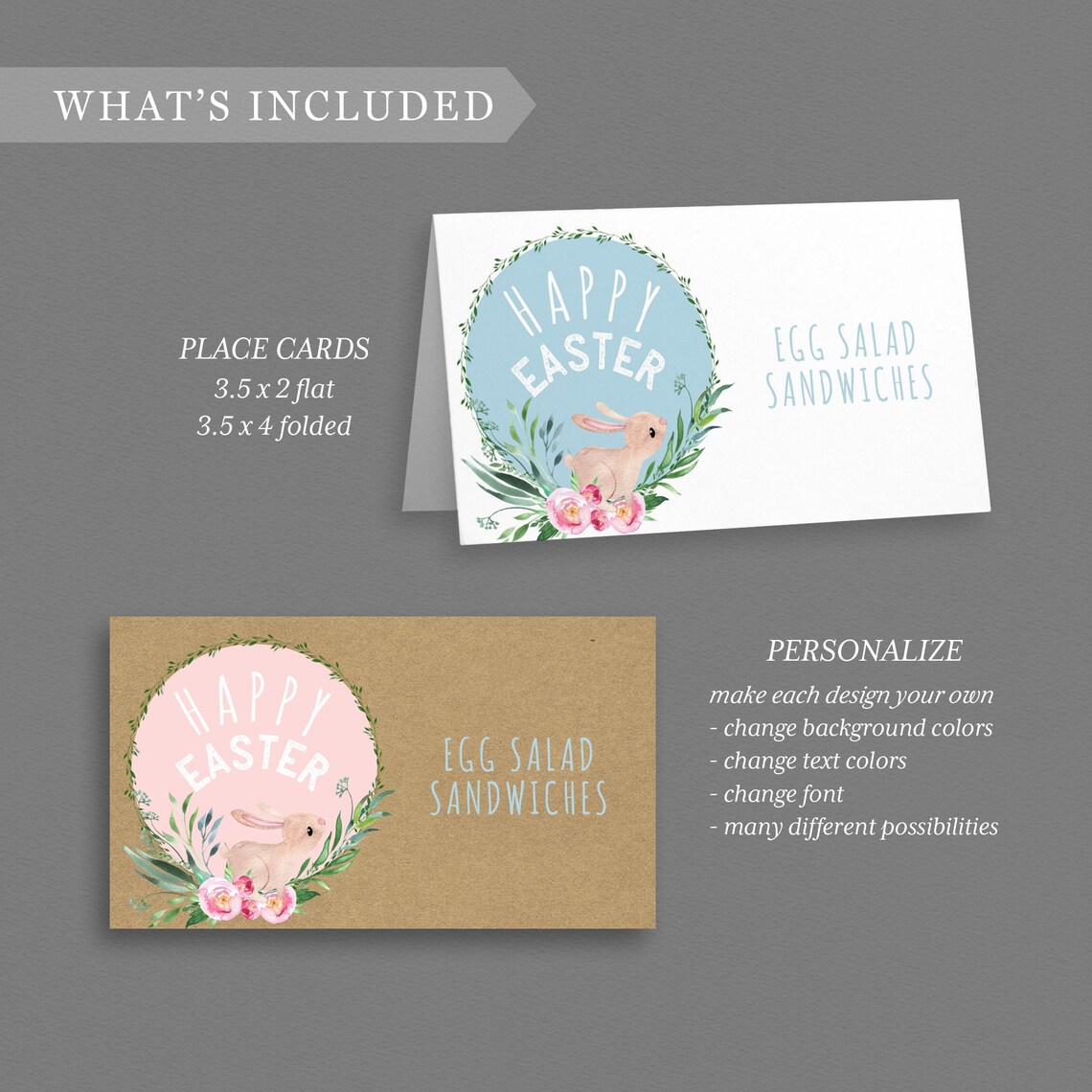 Easter Food Label Cards Printable Name Tags DIY Easter | Etsy