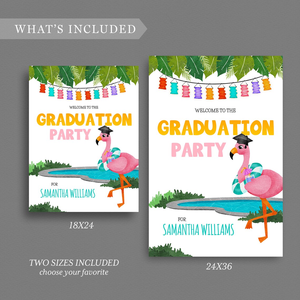 Graduation Pool Party Welcome Sign, High School Grad Welcome, Printable ...